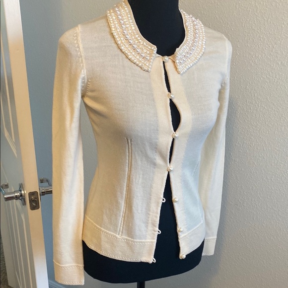 Milly of New York | Sweaters | Milly Elegant Cream Pearlembellished ...